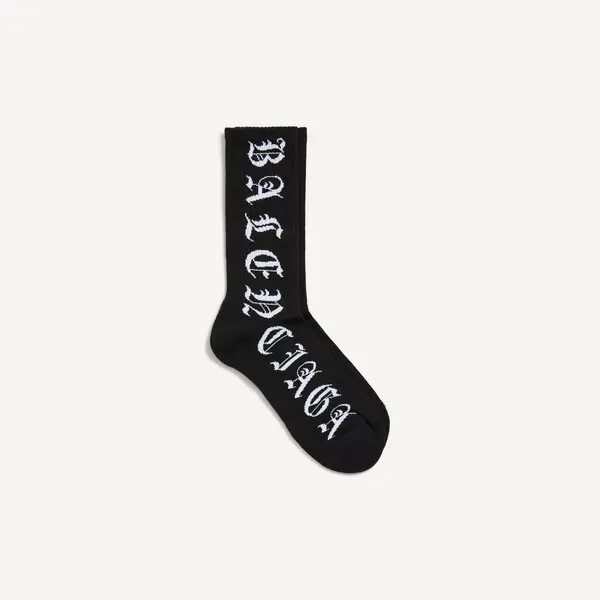 Balenciaga All-around Blackletter Socks - Black