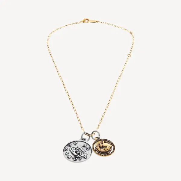 Balenciaga Horoscope Aquarius Pendant Necklace - Gold