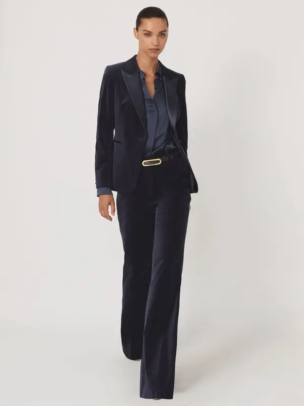 REISS Verda Petite Velvet Tuxedo Blazer