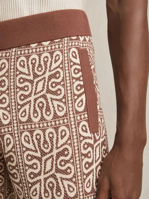 REISS Tile Pattern Knit Shorts