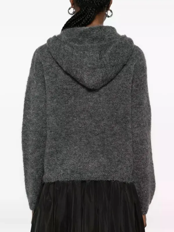 Max Mara Hooded Textured Hoodie