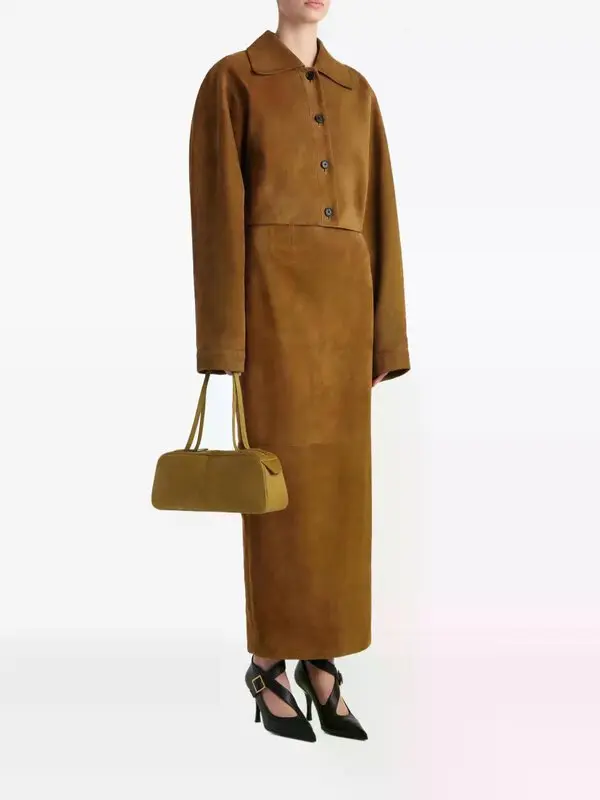Khaite Sue Suede Cropped Jacket - Brown
