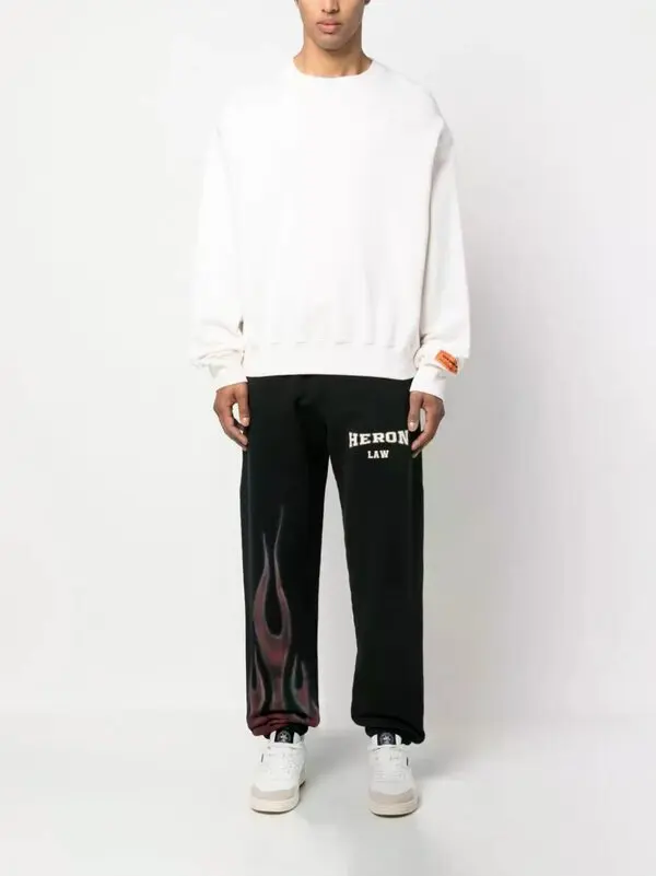 Heron Preston Flame-print Cotton Track Pants