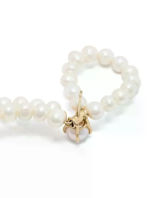 BEATRIZ PALACIOS Half Bow Pearl Earrings