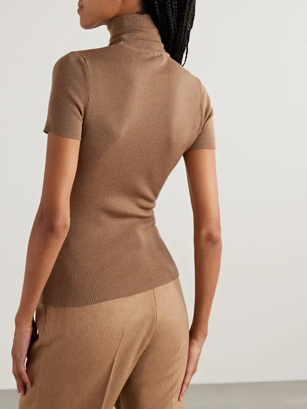 Max Mara Ribbed Wool Turtleneck Sweater