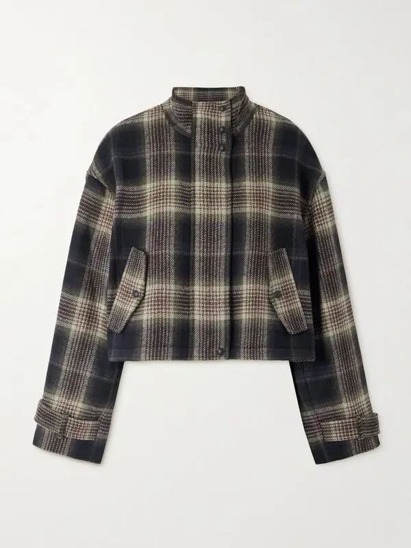 Veronica Beard Bateman Checked Wool-blend Jacket
