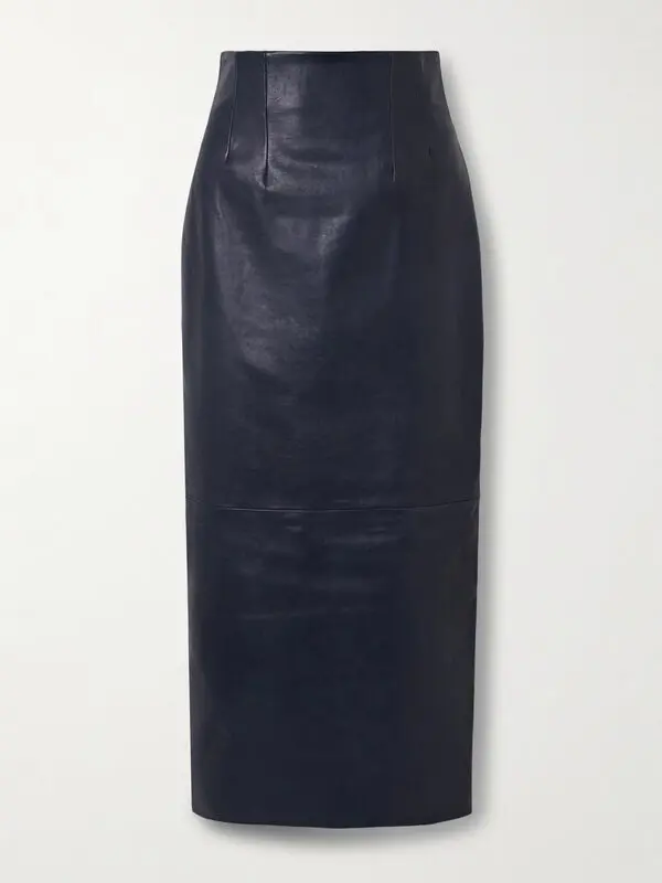 Khaite Loxley Leather Maxi Skirt - Blue