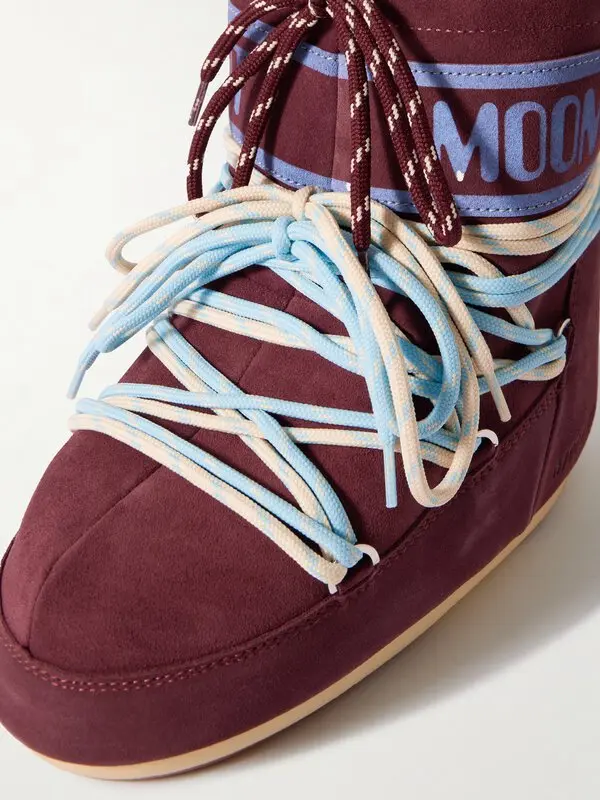 Moon Boot Icon Low Printed Suede Snow Boots - Brown
