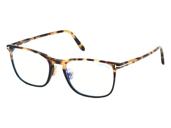 TOM FORD Square Frame Eyeglasses - Shiny Havana/crystal Black (ft5699/b 056)