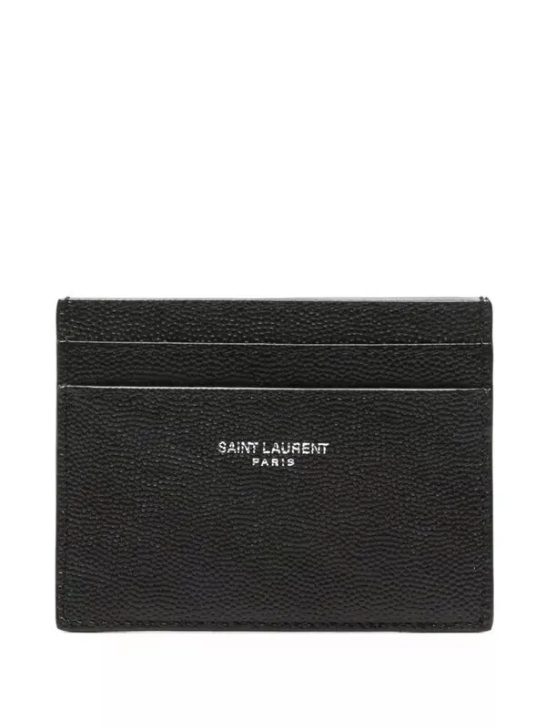 Saint Laurent Paris Credit Card Case In Grain De Poudre Leather
