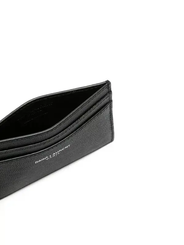 Saint Laurent Paris Credit Card Case In Grain De Poudre Leather