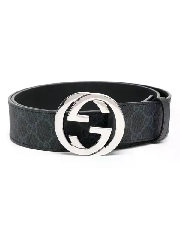 Gucci Gg Supreme Canvas Belt - Black
