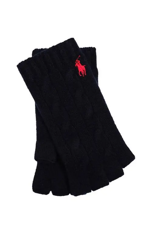 Polo Ralph Lauren Cable-knit Fingerless Gloves - Hunter Navy
