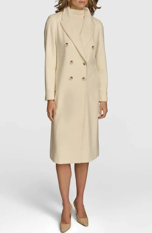 Donna Karan New York Tailored Double Breasted Wool Blend Coat