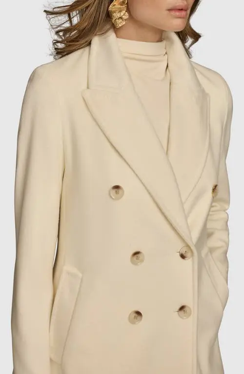 Donna Karan New York Tailored Double Breasted Wool Blend Coat