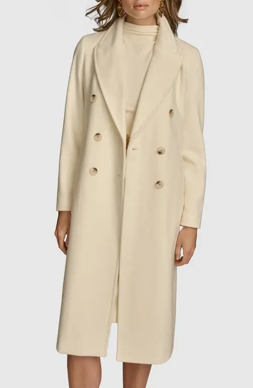 Donna Karan New York Tailored Double Breasted Wool Blend Coat
