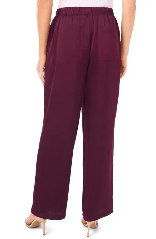 CECE DUPRAZ Straight-leg Crepe Pants With Elastic Waist - Potent Purple