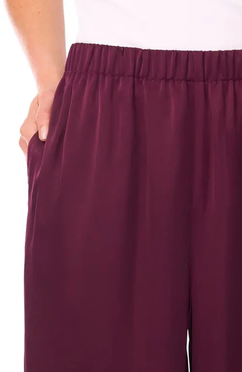 CECE DUPRAZ Straight-leg Crepe Pants With Elastic Waist - Potent Purple