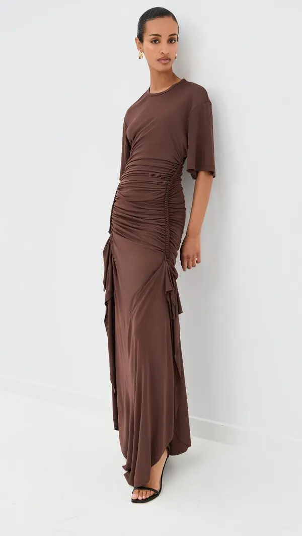 Christopher Esber Shibari Jersey Ruched Tee Dress
