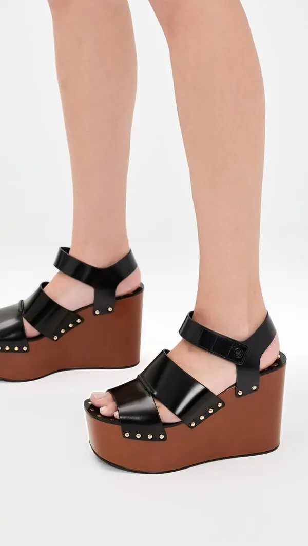 Tory Burch Studded Platform Wedges