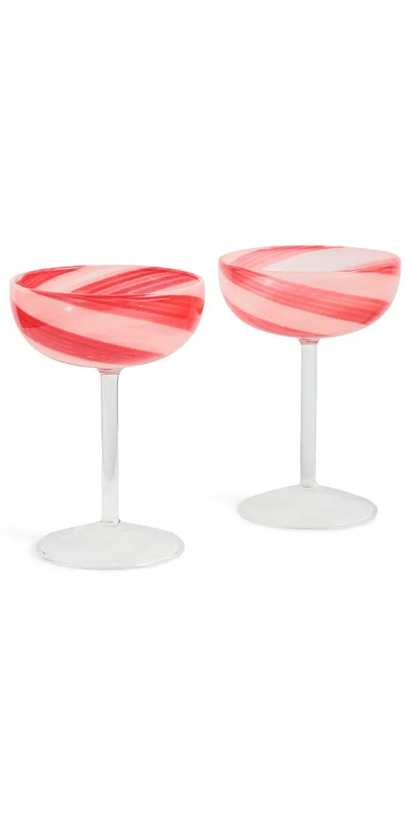 FAZEEK Swirl Coupes Set Of 2 - Red/pink