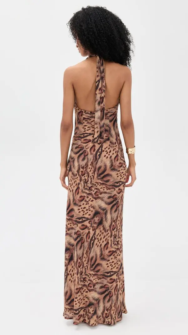 Runaway The Label Mabella Halter Maxi Dress In Mendez Brown - 60% Off |  Editorialist