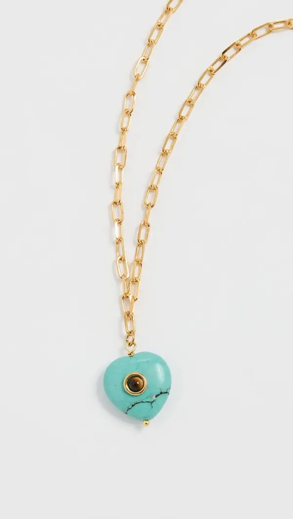 MAYAMAR Heart-shaped Turquoise And Round Tiger Eye Necklace