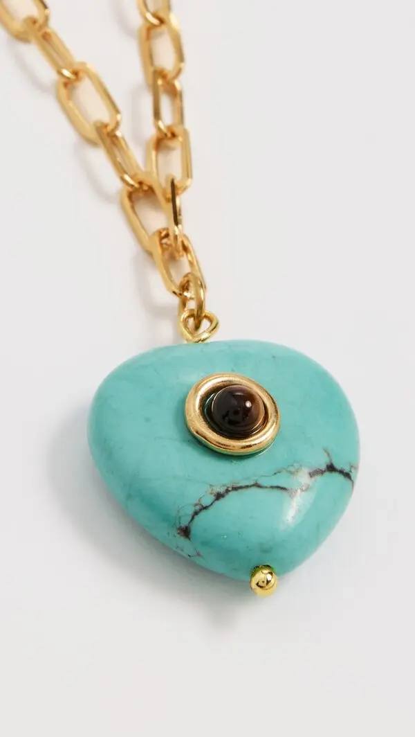 MAYAMAR Heart-shaped Turquoise And Round Tiger Eye Necklace