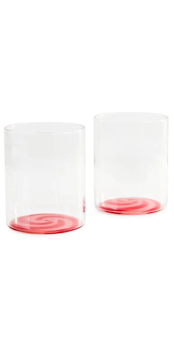 FAZEEK Swirl Tumblers Set Of 2 - Red/pink
