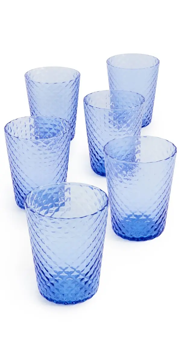 ZAFFERANO Isolano Tumblers Set Of 6 - Light Blue