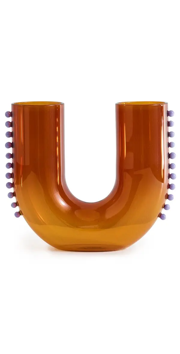 FAZEEK Pearl U Vase - Amber/lilac