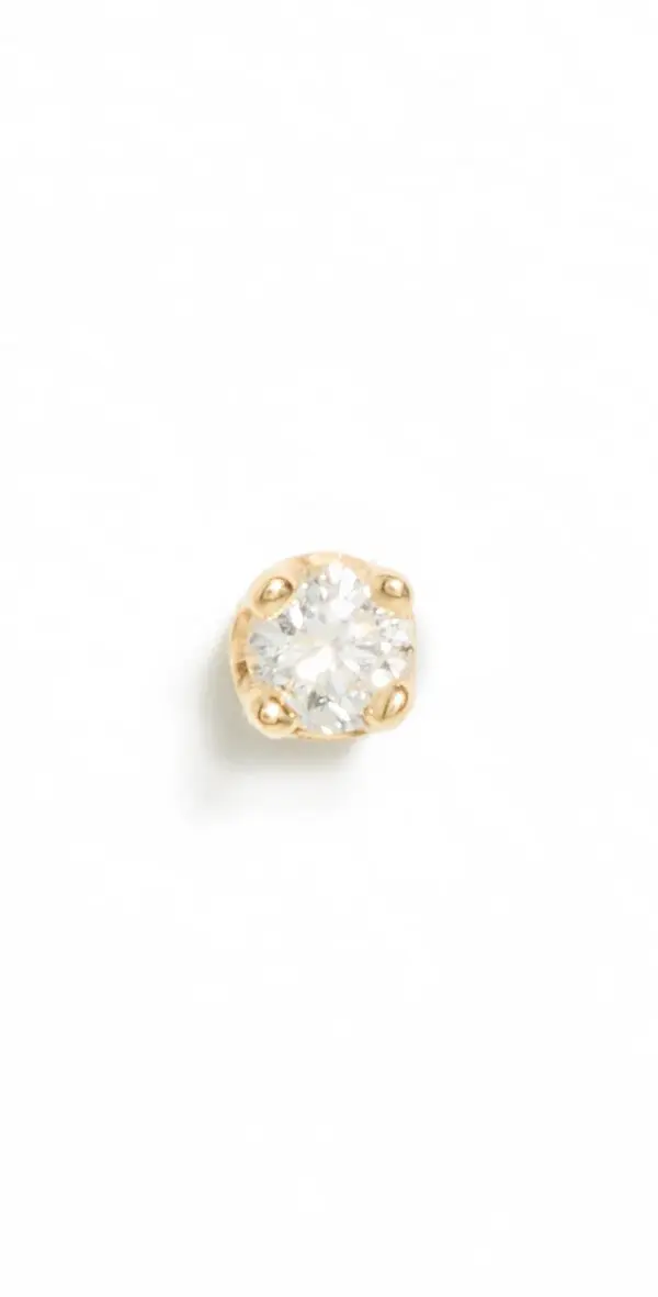 Zoe Chicco 14k Diamond Solitaire Single Stud Earring - Yellow Gold
