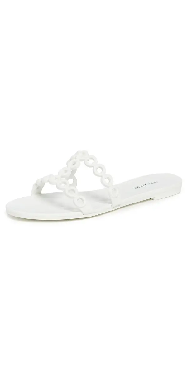 AQUAZZURA Infinity Chain Jelly Flat Sandals - White