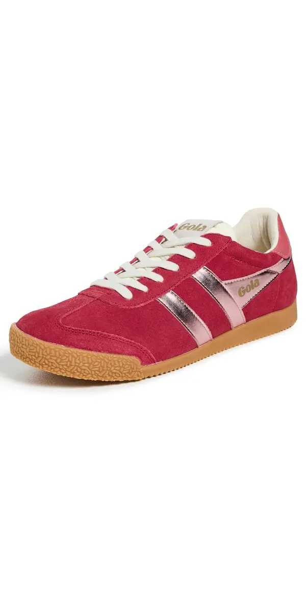 Gola Elan Glitz Suede Sneakers - Red/pink/coral