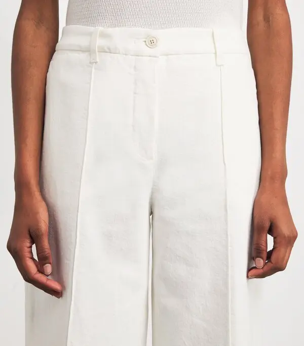 Eleventy Cotton-blend Pleated Trousers