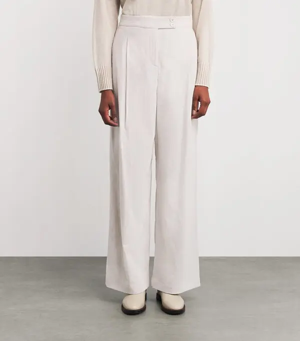Eleventy Cotton-blend Corduroy Wide Leg Trousers