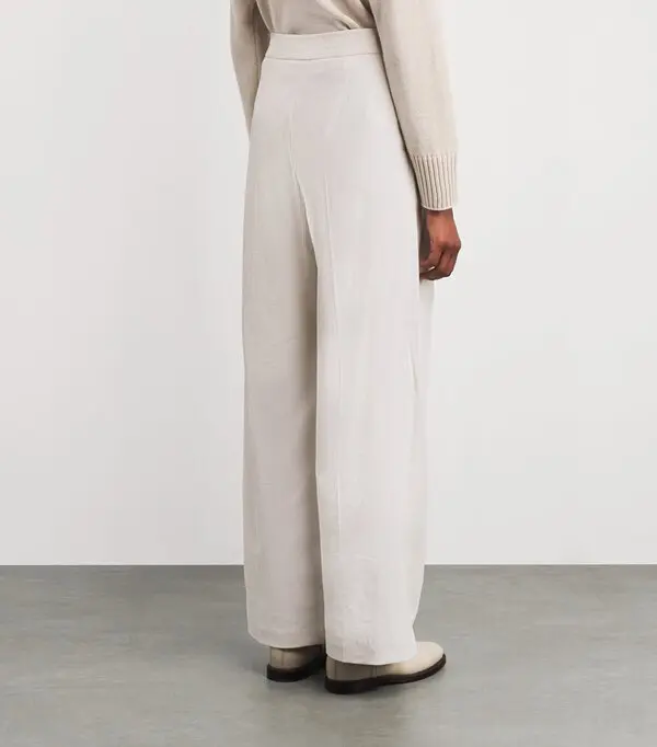 Eleventy Cotton-blend Corduroy Wide Leg Trousers