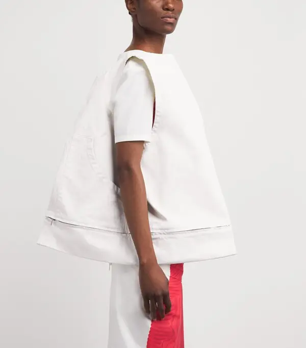 Issey Miyake Cotton Canvas Sculptural Shoulder Bag