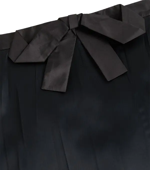 Valentino Garavani Satin Midi Skirt With Bow Detail - Black