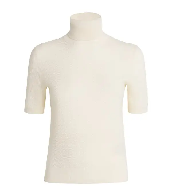Eleventy Cashmere Rollneck Short-sleeve Sweater