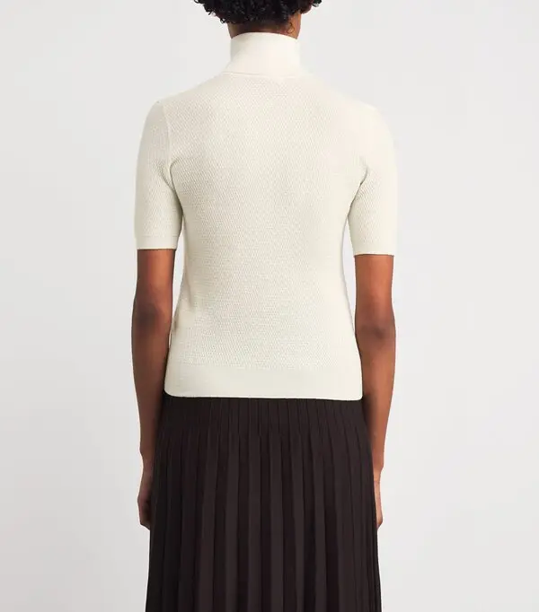 Eleventy Cashmere Rollneck Short-sleeve Sweater
