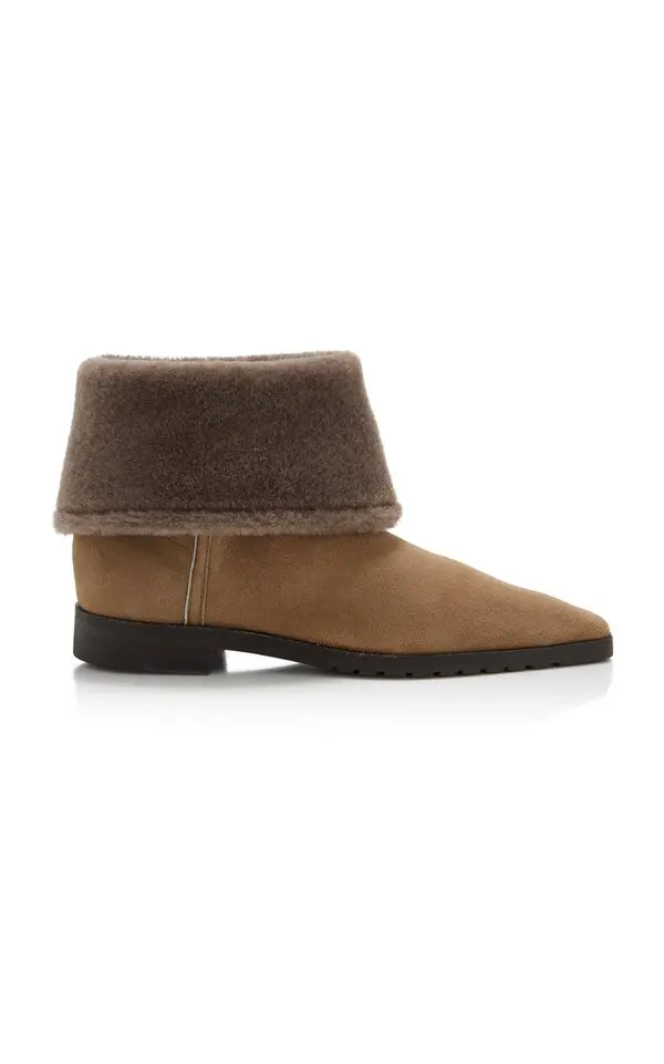 TOTEME Fold-down Shearling Boots - Tan
