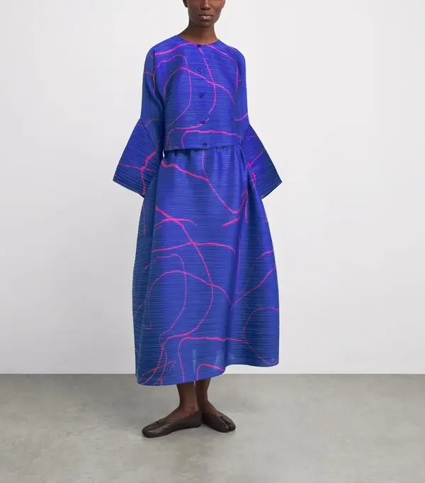 Issey Miyake Printed Pause Midi Skirt
