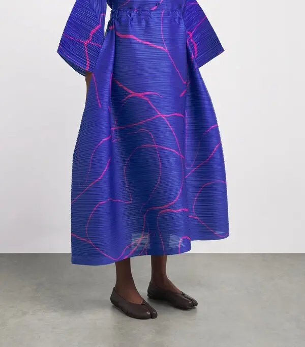 Issey Miyake Printed Pause Midi Skirt