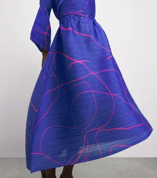 Issey Miyake Printed Pause Midi Skirt