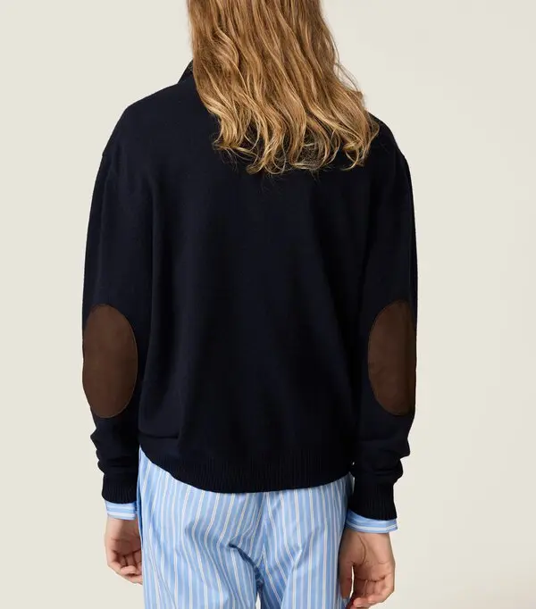 Miu Miu Cashmere Half Zip Sweater - Blue
