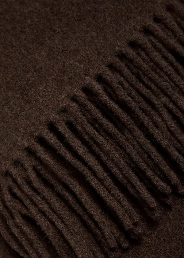 Acne Studios Canada Skinny Fringed Wool Scarf - Brown