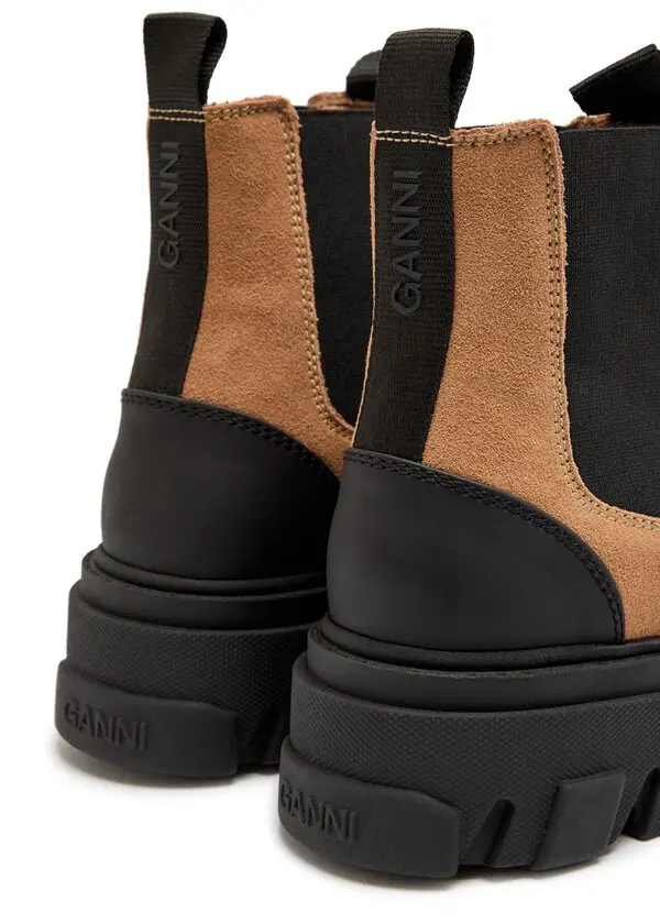 GANNI Panelled Suede Chelsea Boots