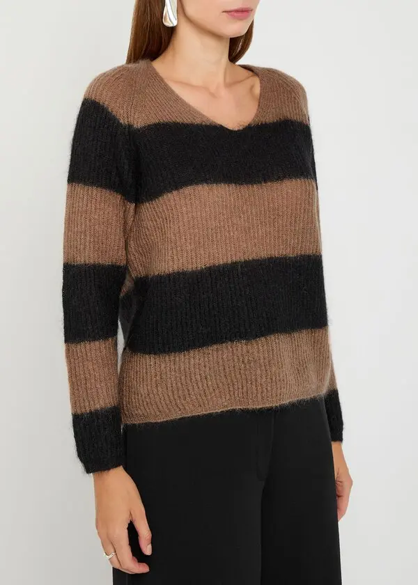 Max Mara Ricetta Striped Open-knit Jumper