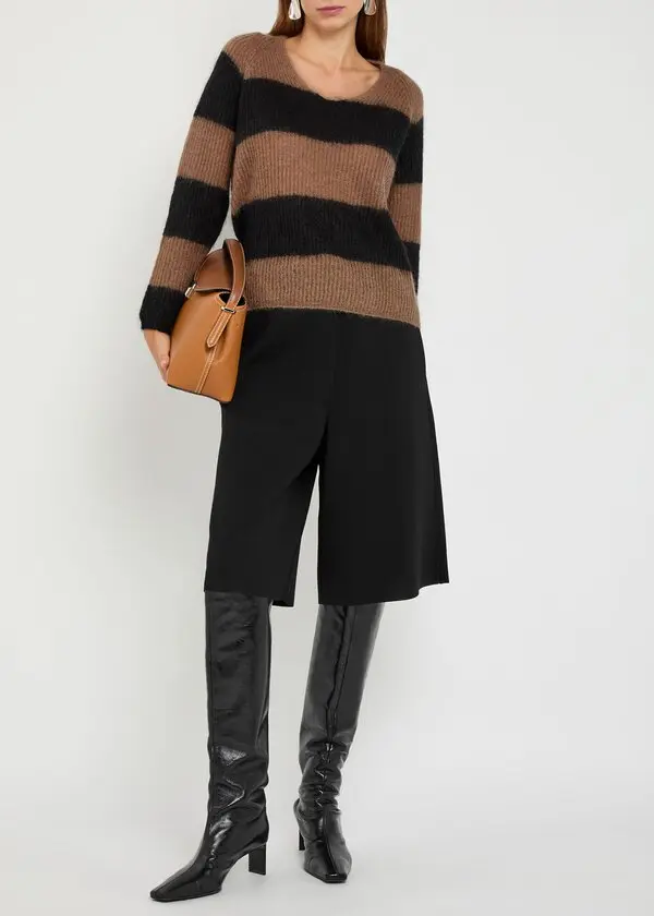 Max Mara Ricetta Striped Open-knit Jumper